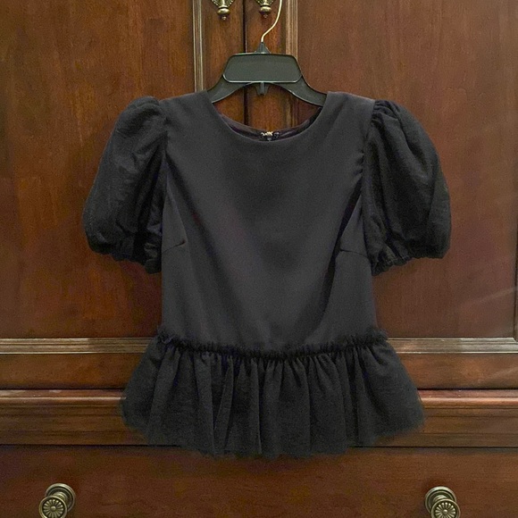 TCEC | Tops | Nwt Tcec Black Puff Sleeve Peplum Top Small | Poshmark